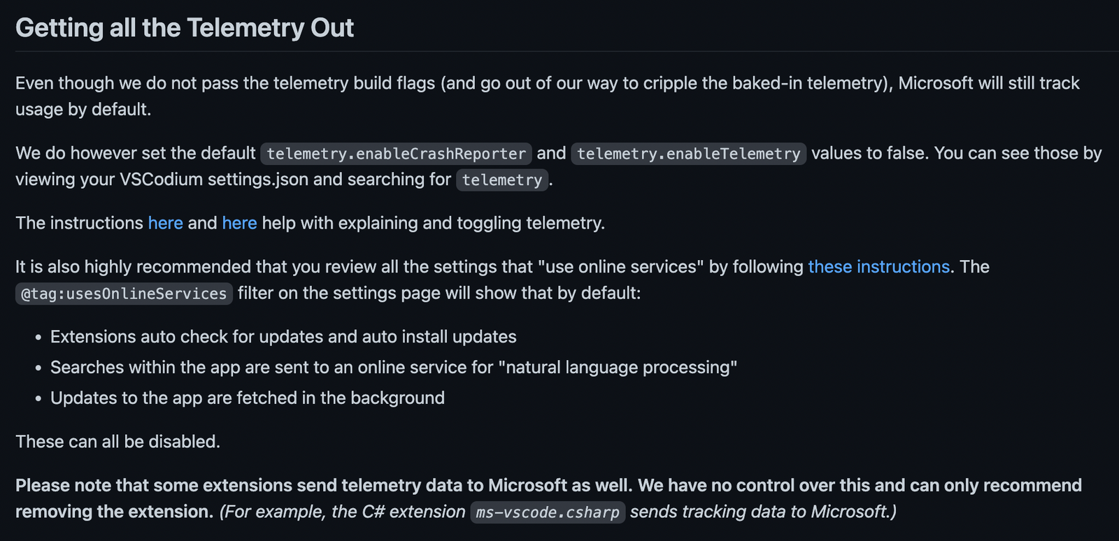 Visual Studio Code is designed to fracture